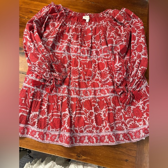Cleobella | Dresses | Cleobella Red Off The Shoulder Dress | Poshmark